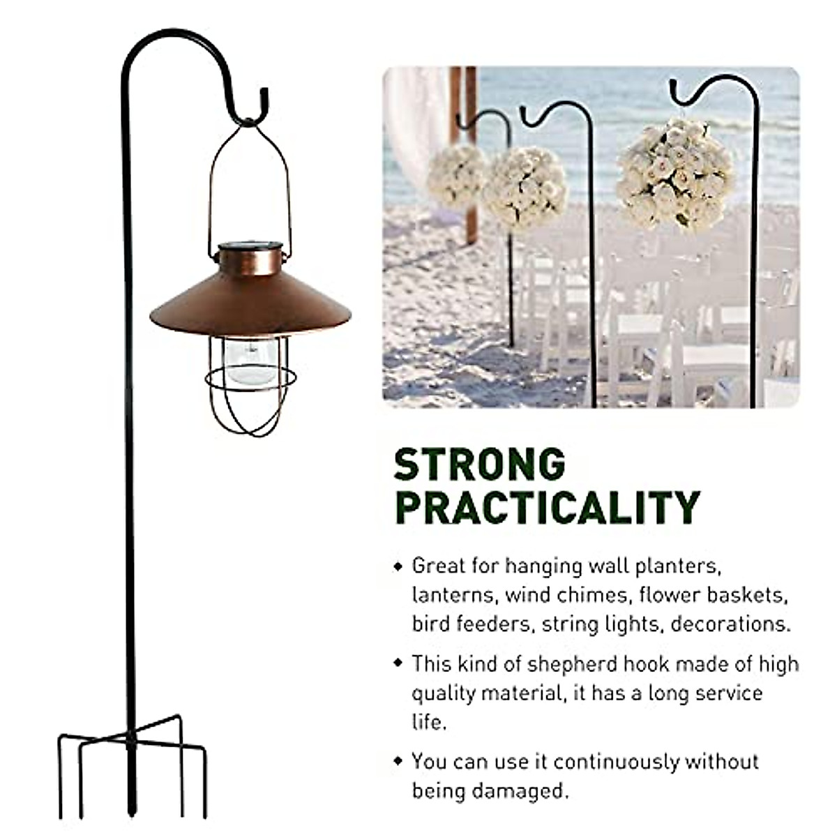 ZQK 48 Inch Shepherd Hook for Garden/Outdoor, Short Shepard Hook Heavy Duty for for Hummingbird Feeder Hanger Stand, Garden Lantern Pole (2 Packs)