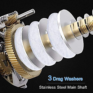 Sougayilang Baitcasting Reel, 7.0:1 Gear Ratio Super Smooth Power, 9 + 1 Shielded Ball Bearings Anti-Corrosion Baitcaster Reel Fishing Reel(Right)