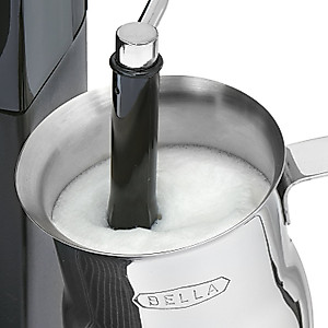 BELLA (13683) Personal Espresso Maker with Steam Wand, Glass Decanter & Permanent Filter, Black