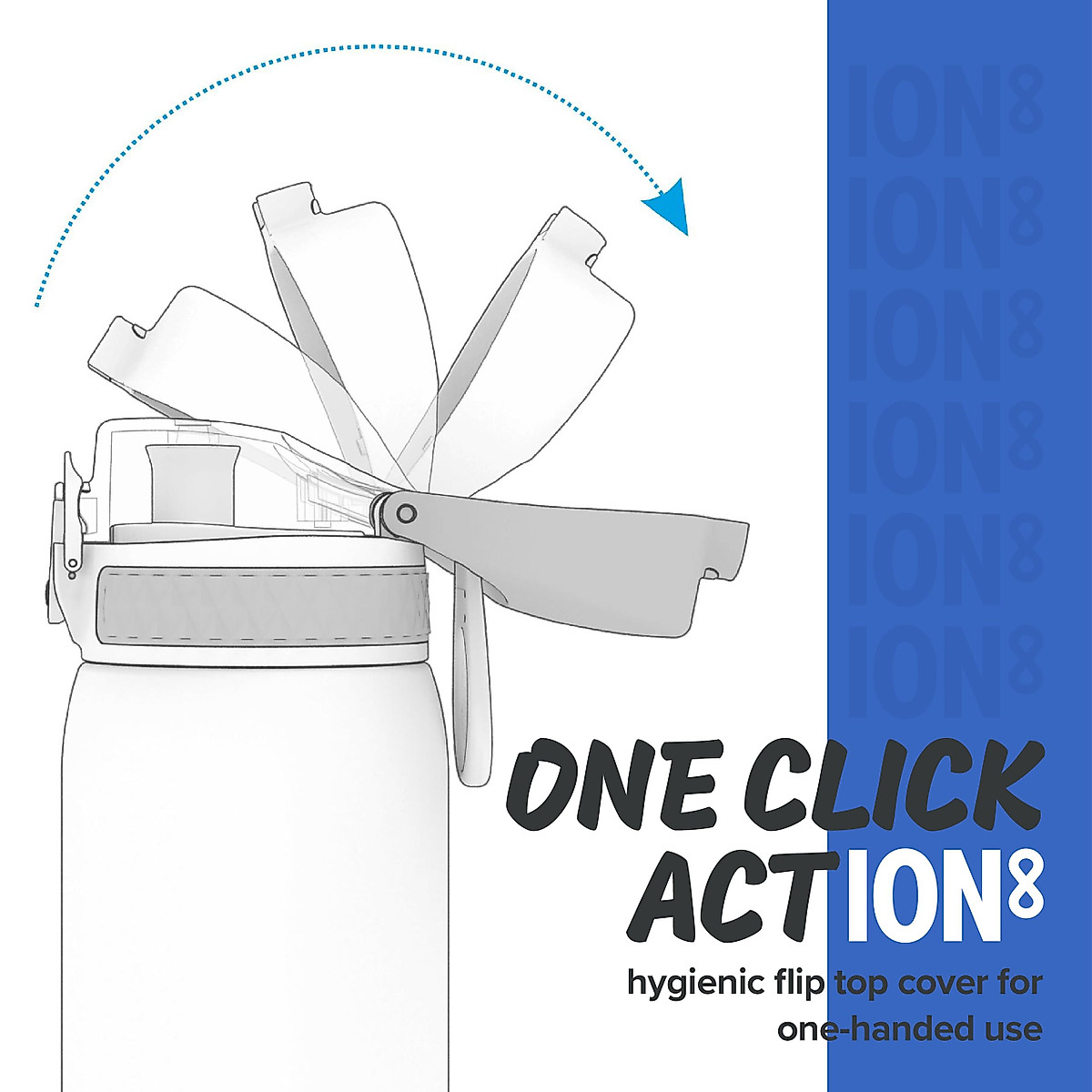 Ion8 Pod Leak Proof BPA Free Kids Water Bottle, 350ml (12 oz), Frosted Navy (B074W4BDG4)