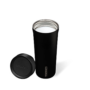 Corkcicle Commuter Cup Insulated Stainless Steel Leak Proof Travel Coffee Mug Keeps Beverages Cold for 9 Hours and Hot for 3 Hours, Matte Black, 17 oz