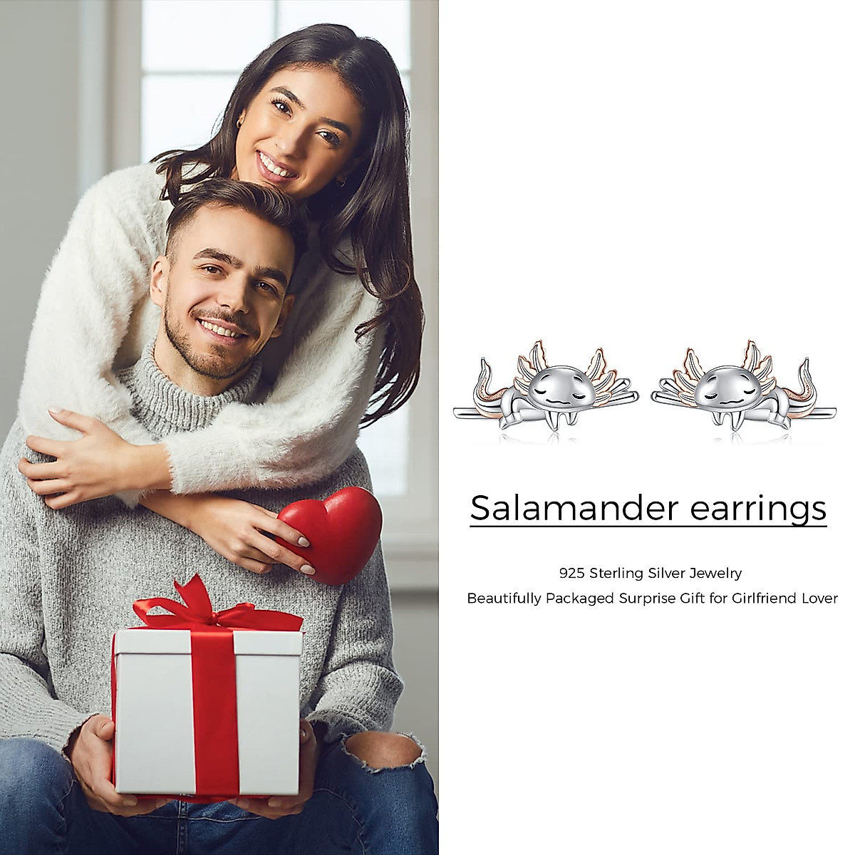 StoryMidir Axolotl Earrings Cute Sleep Axolotl Stud Earrings for Women 925 Sterling Silver Animal Pendant Mexican Axolotls Jewelry Mothers Day Gifts