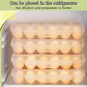 CYEAH 12 Grids Egg Holders, Reusable Egg Cartons Tray Egg Containers with Lid for Refrigerator, Large Capacity Egg Organizer Box for Home Kitchen Outdoor Picnic Hiking Storage, Set of 10