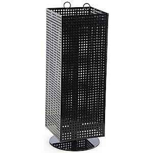 Displays2go Counter Pegboard Spinner Rack, Magnetic, 28 Inch, Black Steel (MD4PCTBK)