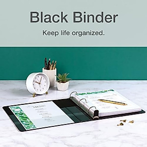 Cardinal 3 Ring Binder, 1.5 Inch Premier Easy Open Binder, ONE-TOUCH Locking Slant-D Rings, 400-Sheet Capacity, ClearVue Cover, PVC-Free, Black (10311)