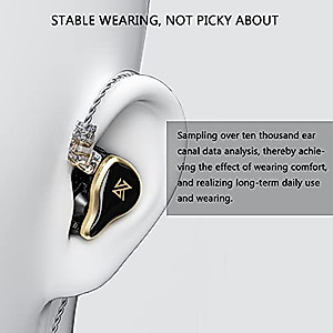 KZ ZAS IEM Earphones,16-Unit Hybrid High-Frequency 7BA+10mm Dual DD HiFi Stereo Sound Earphones Noise Cancelling Earbuds Built-in Callable(in-Ear Headphones Wired Black with Microphone)