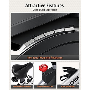 YOSUDA Indoor Cycling Bike Stationary Bike - Magnetic Resistance, Cycle Bike with Ipad Mount & Comfortable Seat Cushion, Magnetic Resistance