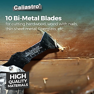 Caliastro 20 Wood Metal Professional Oscillating Multi Tool Quick Release Saw Blades with Universal Fit for Milwaukee, Ridgid, Dewalt, Bosch, Stanley, Ryobi, Makita, Skil, Black & Decker