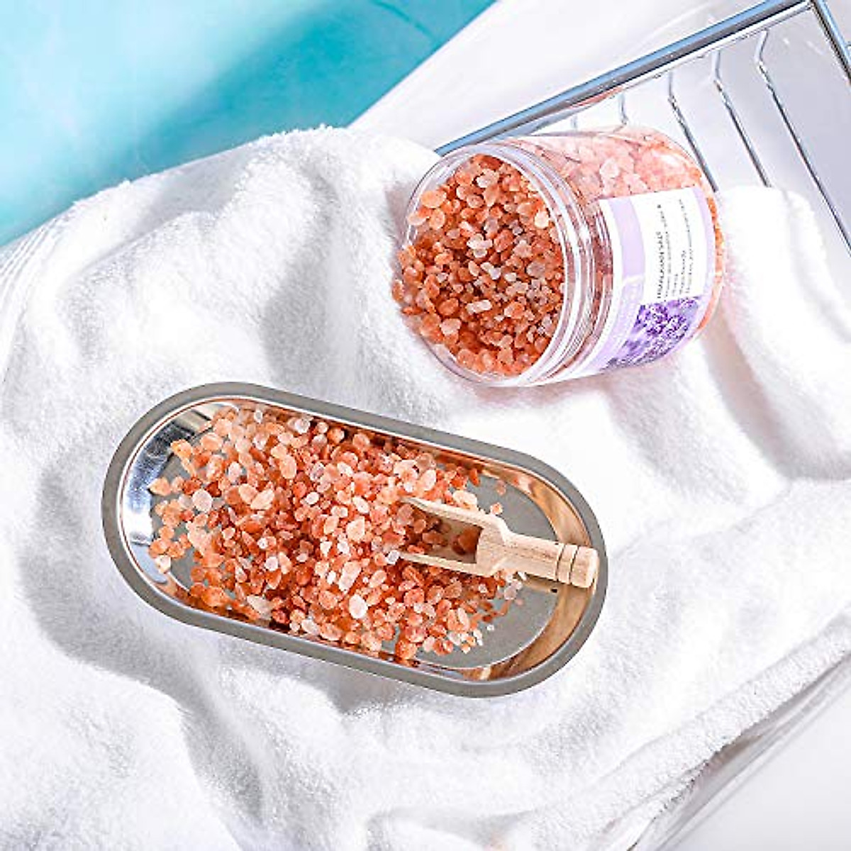 Epsom Salt for Soaking - 8pcs Pink Himalayan Bath Salts Gift Set with Essential Oil, Bath Bombs, Wooden Scoop, Revitalize and Soothes Skin, Bath Sets for Women Gift Spa Gifts Set for Valentine's Day