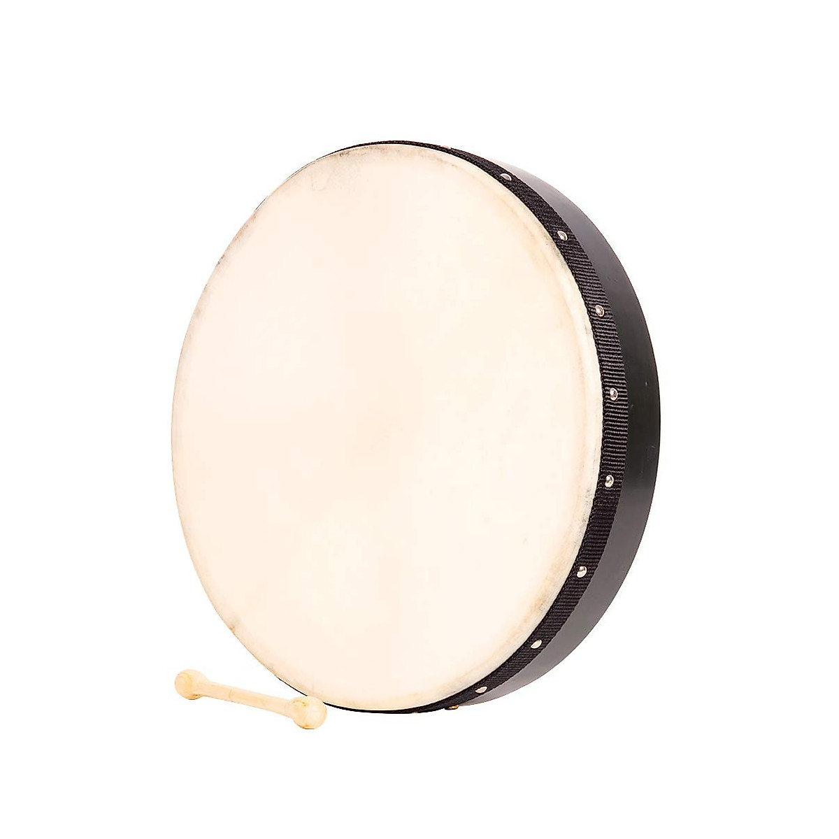 Professional 16” Diameter ‘Donard’ Bodhran in Plain Design with Tipper Beater Included - 3.5” Deep with Dark Green Finish