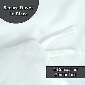 ROYALE White Duvet Cover Queen Size - Washed Duvet Cover Set, 3 Piece Double Brushed Duvet Covers with Button Closure & Corner Ties - 1 Duvet Cover 90x90 inches and 2 Pillow Shams - Comforter Cover