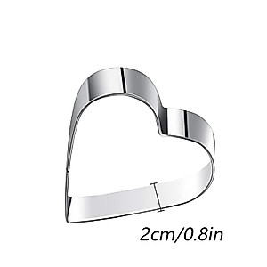 Kukifun Heart Cookie Cutters 5Pcs, Stainless Steel Heart Shape Biscuit Cutter for Cookie Biscuit Bread Sandwiches Vegetable Decoration,Unique DIY molds for Baby Shower Wedding Birthday Party