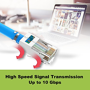 LEENUE CAT7 RJ45 Connector (30 Pack) 50μ Gold-Plated CAT6A RJ45 Pass Through Ethernet Plug for CAT7 Solid or Stranded Thick Network Cable 23 AWG