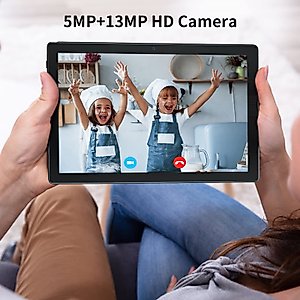 HHC Tablet 10 inch Android Tablets, 5G/2.4G WiFi Tablets with Touch Screen, Octa-Core Processor, 2GB+32GB Storage, HD IPS Display, 6000mAh Battery, Dual Cameras, GPS, Bluetooth 5.0 Black