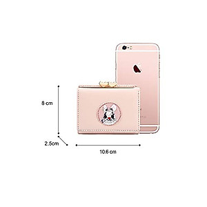 JIUFENG Women's Short Wallet Multi Purpose Purses Animal Embroidered Billfold Credit Card Holder Coin Pouches (Black)