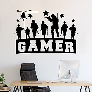 ORIGACH Gamer Wall Decal Stickers Vinyl Gamer Stickers Gamer Room Decor Wall Sticker for Boys Gamer Bedroom Playroom Decorations