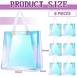 6 Pcs Clear Tote Bag Stadium Approved Plastic Bag Hand Bag