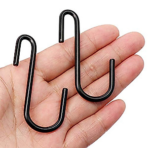 FAgdsyigao 4/8Pcs S-Shaped Hanging Hooks,Stainless Steel Hanging Hooks Kitchen Bathroom Hangers Holder Black 4pcs
