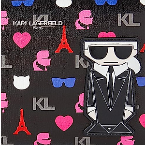 Karl Lagerfeld Paris Maybelle Cosmetic Bag, Black/Pink Multi