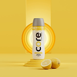 CORE Hydration+ Immunity, Lemon Extract Nutrient Enhanced Water with Vitamin C and Zinc, 23.9 Fl Oz Bottle (Pack of 12)