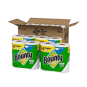 Bounty Select-A-Size Paper Towels, White, 8 Triple Rolls = 24 Regular Rolls