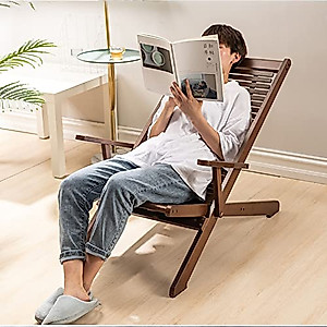 Lounge Chair, Sun Lounger Garden Chairs Foldable Deck Chair Rocking Chair Multifunctional Nap Chair Bamboo Balcony Lounge Chair (Color : Wood)