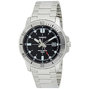 Casio MTP-VD01D-1EV Men's Enticer Stainless Steel Black Dial Casual Analog Sporty Watch