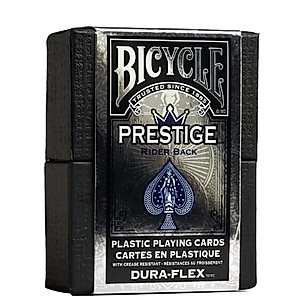 Bicycle Prestige Waterproof Plastic Playing Cards, Red & Blue (Colors May Vary)