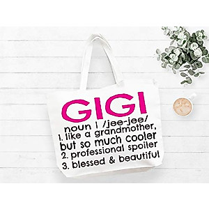 COCOVICI Gigi Definition Canvas Tote Bag Grandma Gift Idea Book Bag