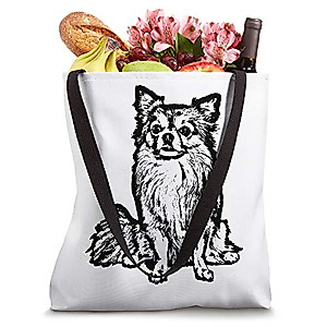 Chihuahua Long Hair Dog Lover Black For Women Men Tote Bag