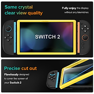 ivoler 4-Pack Screen Protector Tempered Glass for Nintendo Switch 2 [7.9 inch] 2025 with [Alignment Frame] Travel Case Friendly Accessories Transparent Clear Screen Protector for Nintendo Switch 2