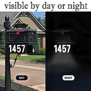 Mailbox Numbers, 5 Sets 3 Inch Mailbox Numbers for Outside, Modern Number Mailbox Stickers, Vinyl Reflective Mailbox Numbers, Strong Adhesive Numbers for Mailbox, Reflective Numbers for Mailbox with Sticky Tabs for Easy Backing Peeling