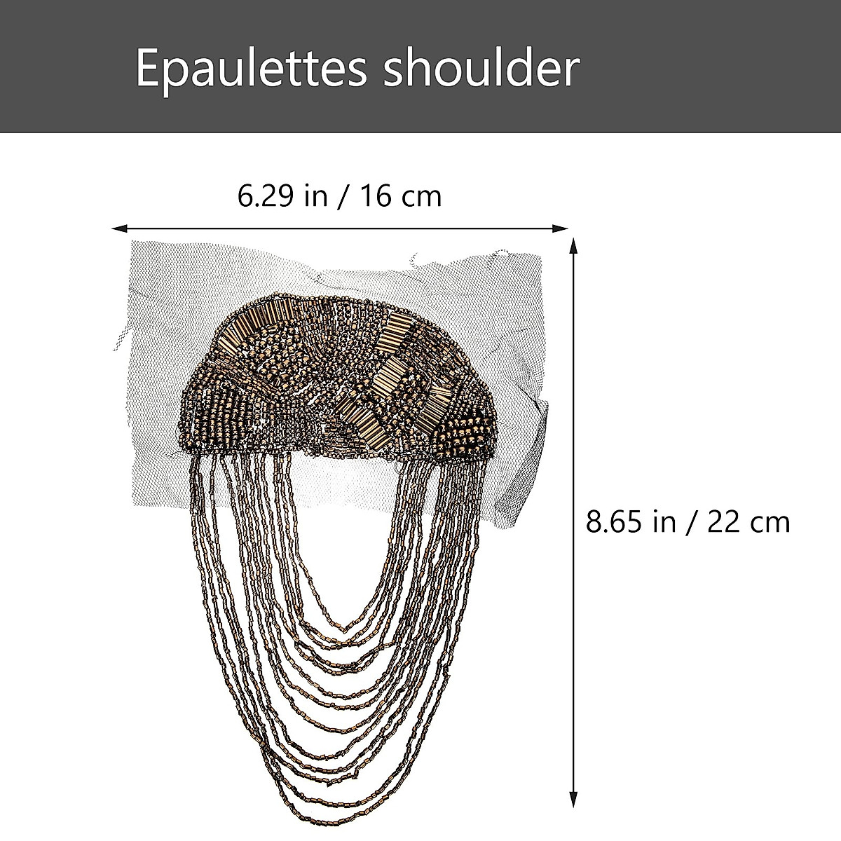 2 Pcs Blazer Metal Tassel Epaulet Beaded Badge with Pins Beads Shoulder Jewelry Epaulettes Men and Women Uniform Accessories