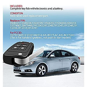 5buttons Flip Key Fob Replacement Fits for Chevy Equinox Camaro 2010-2017 Cruze Malibu Impala Sonic GMC Terrain Buick Lacrosse Regal Verano Encore Car Keyless Entry (Pack of 1)