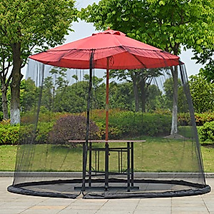 Yardwe Umbrella with Mosquito Netting Screen Table Screen for Outdoor Bar Garden
