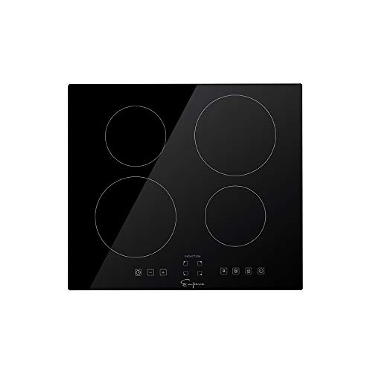 Empava 24” Electric Stove Induction Cooktop with 4 Power Boost Burners Smooth Surface Vitro Ceramic Glass in Black, 24 Inch