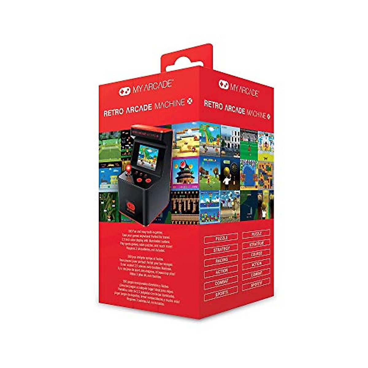 My Arcade Retro Arcade Machine X Playable Mini Arcade: 300 Retro Style Games Built In, 5.75 Inch Tall, AA Battery Powered, 2.5 Inch Color Display, Illuminated Buttons, Speaker, Volume Control