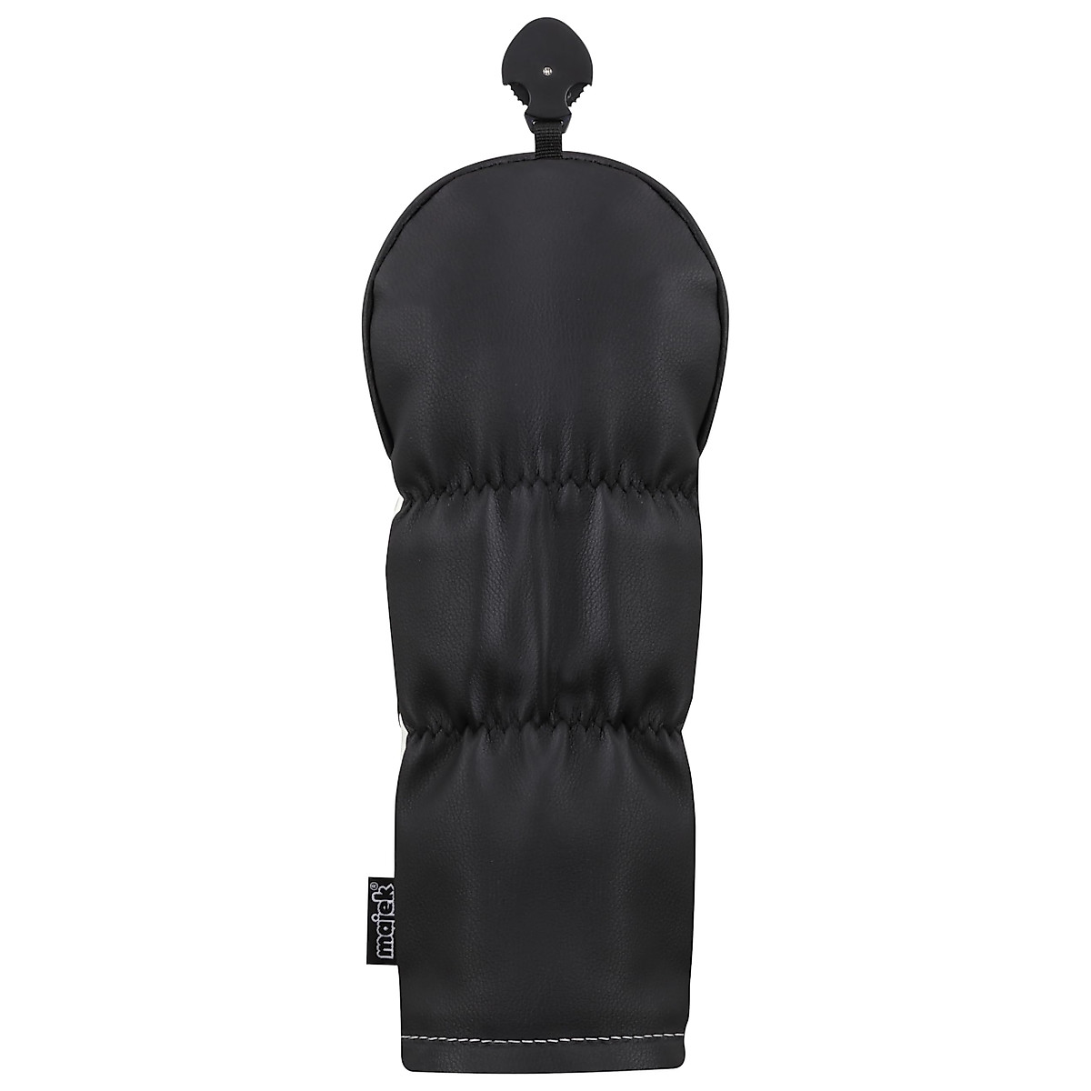 Majek Retro Golf Headcover White Red and Black Vintage Leather Style X Fairway Wood Head Cover Classic Look, Wheel Tag Includes Numbers 3 through 7 plus X