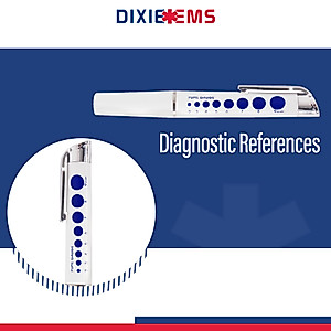 Dixie Ems Reusable LED Diagnostic Penlight with Pupil Gauge