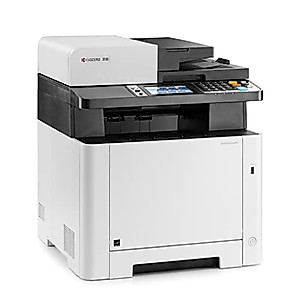 Kyocera ECOSYS M5526cdw All-in-One Color Laser Printer (Print/Copy/Scan/Fax), 27 ppm, Up to Fine 1200 dpi, Gigabit Ethernet, Wireless & Wi-Fi Direct, Standard Duplex, 4.3in Touchscreen Panel, 512 MB