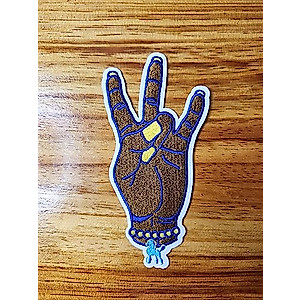 2.5" x 5" Sigma Gamma Rho "Hand Sign" Iron on Chenille and Embroidered Patch