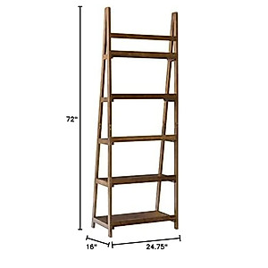 Melissa Mid-Century Bookcase, Walnut by Linon Large