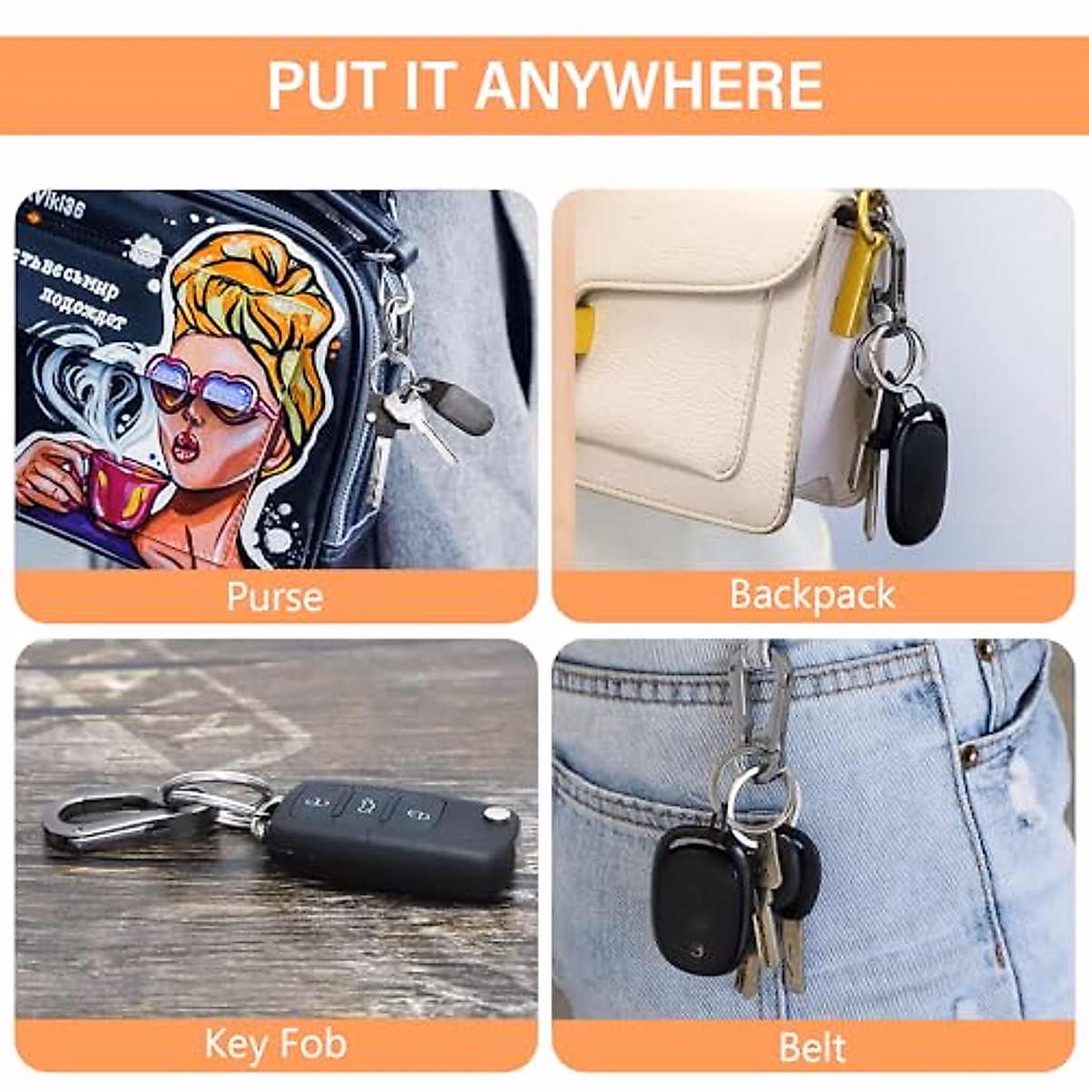 Anewsun Keychain 3 Pieces Metal Car Fob Key Chain Holder Clip, Carabiner Key Chain Ring Holder for Belt, Quick Release Keychain Clip for Men & Women, Gunmetal…