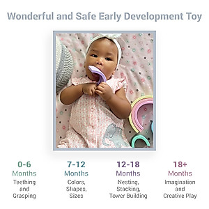 ANPEI Lelolo Silicone Baby to Toddler Rainbow Stacking Toy Silicone | from 0+ Months | Small