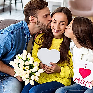 Oairse White Gift Boxes with Lids for Present Heart Shaped Flower Boxes for Arrangements Set of 4 Floral Gift Boxes for Bridesmaid, Proposal, Wedding, Birthday, Baby Showers