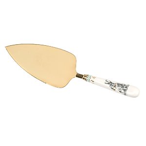 Spode Meadow Lane Collection Cake Server, Stainless Steel Cake Knife with Porcelain Handle, Perfect Wedding Cake Cutter, Slice for Cakes, Pies, and Desserts, Bunny Motif