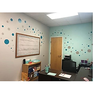 Polka Dot Wall Decals (63) Girls Room Wall Decor Stickers, Wall Dots, Vinyl Circle Peel & Stick DIY Bedroom, Playroom, Kids Room, Baby Nursery Toddler to Teen Bedroom Decoration 3"-6.5" (Grey)