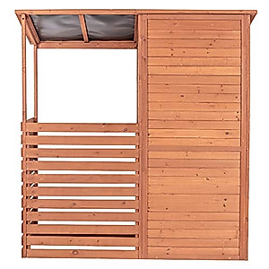 Leisure Season CFS7181 Combination Firewood and Storage Shed - Brown - Outdoor Garden Cedar Box with Shelves, Roof, Doors - Large Yard Lumber Lockers - Patio, Backyard, Deck, Organizer -Fast Assembly