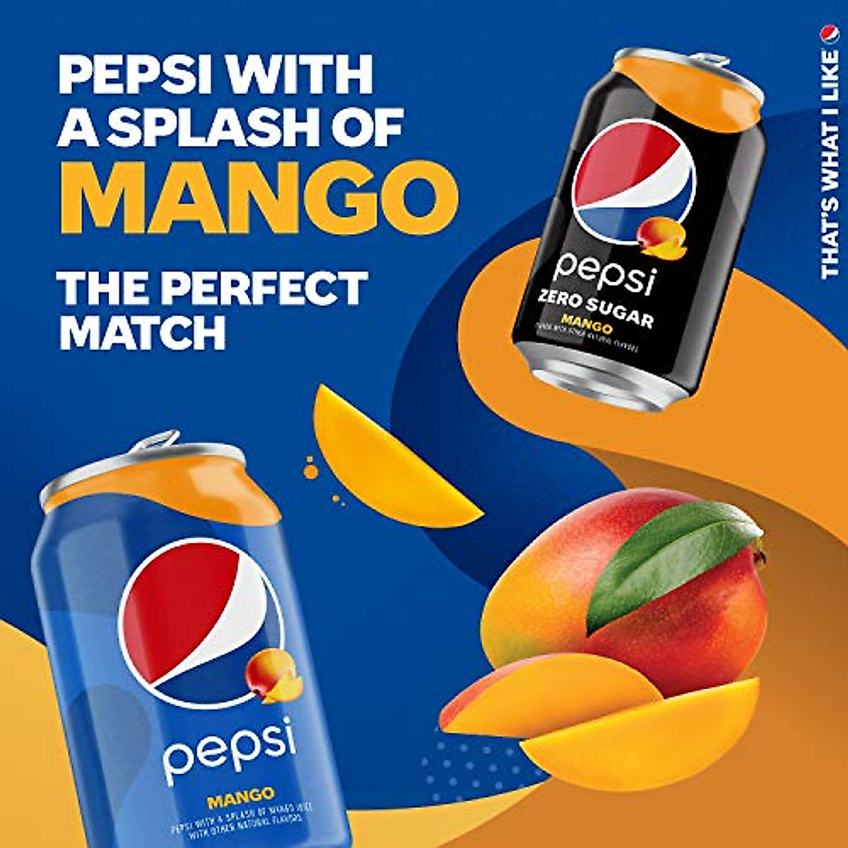 Pepsi Cola Soda Pop, Mango, 12oz Cans (12 Pack)