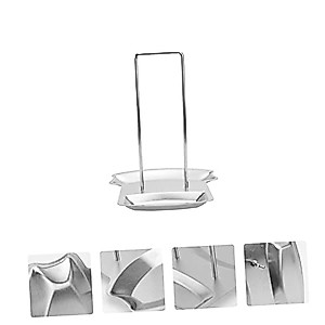Alipis 1pc Stainless Steel Pot Lid Rack Sink Drying Rack Counter Hand Towel Holder Stand Pan Pot Drying Rack Stainless Steel Scoop Stainless Steel Ladle Stainless Steel Sink Spoon Holder
